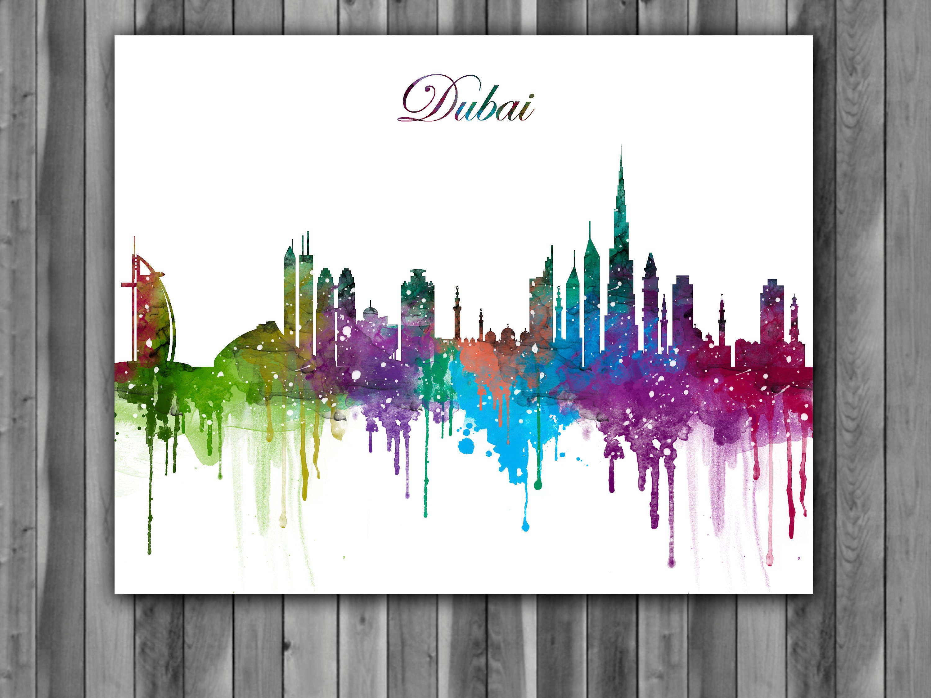 Dubai Skyline Watercolor Print Dubai Skyline Art Dubai Skyline Dubai Skyline Watercolor Print Dubai Skyline Art Dubai Skyline