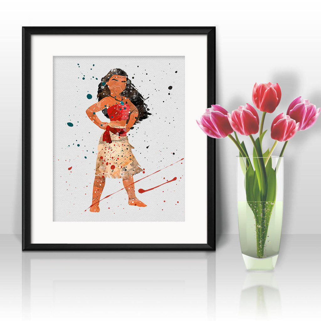 Moana Watercolor Print, Moana Art 3, Moana Painting, Princess Art ...